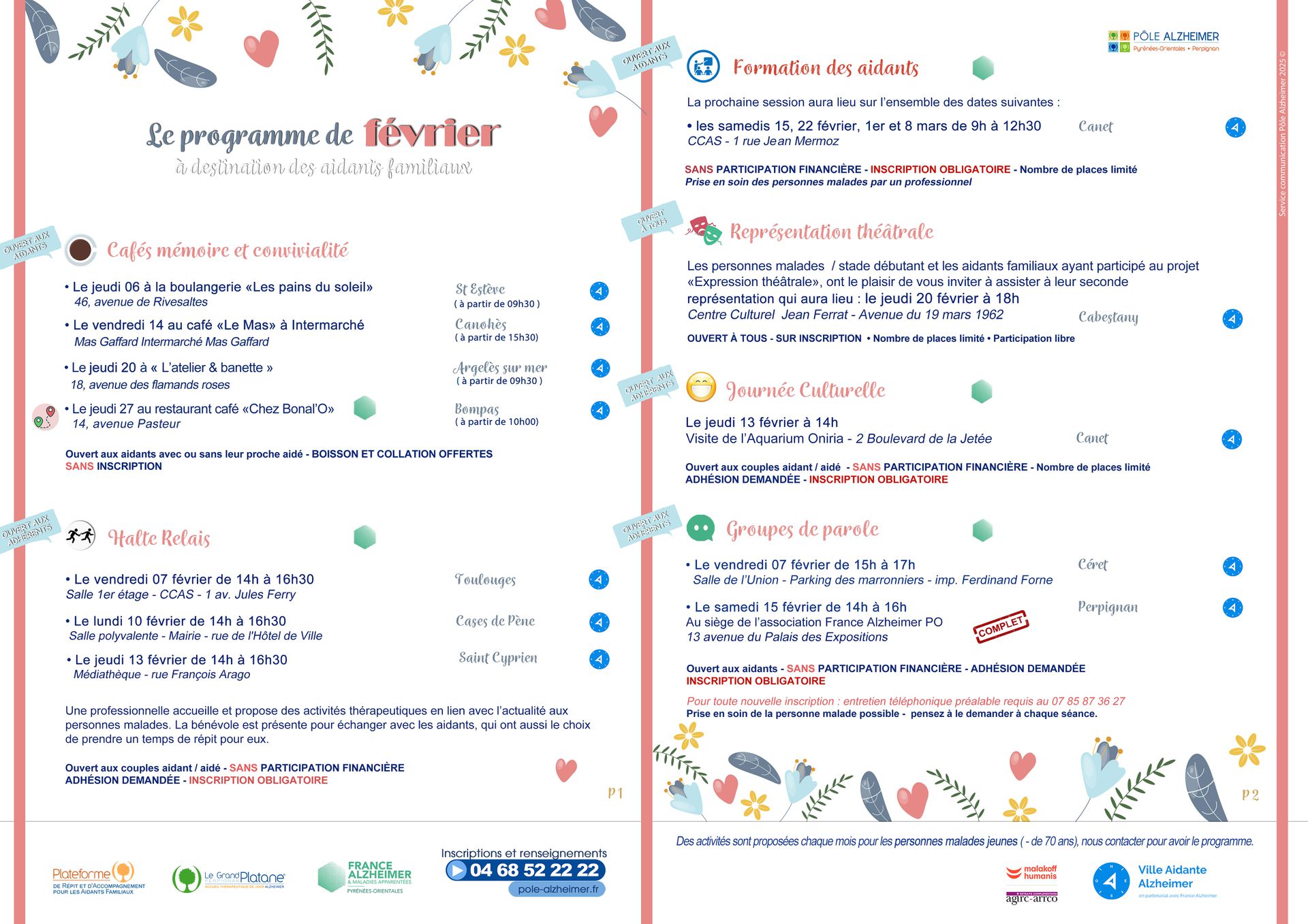 POLE ALZHEIMER des P.O - Programme de Février 2025 à destination des aidants familiaux | DAC des ...